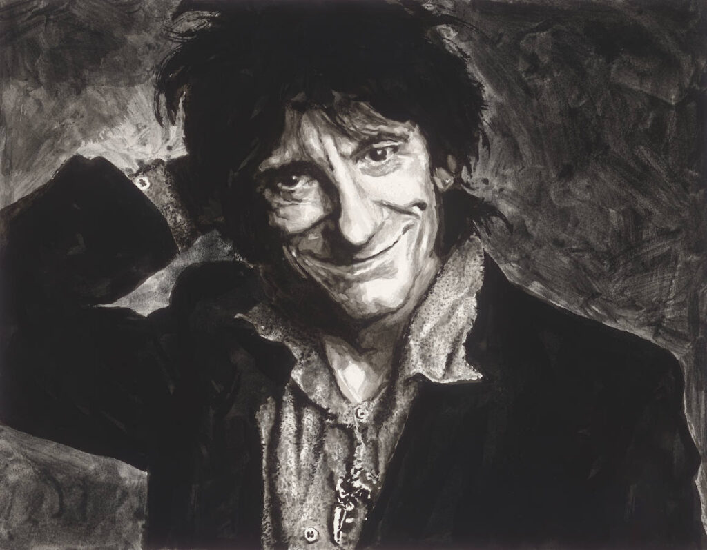 Ronnie Wood painting (ink) - Fabian Perez Art